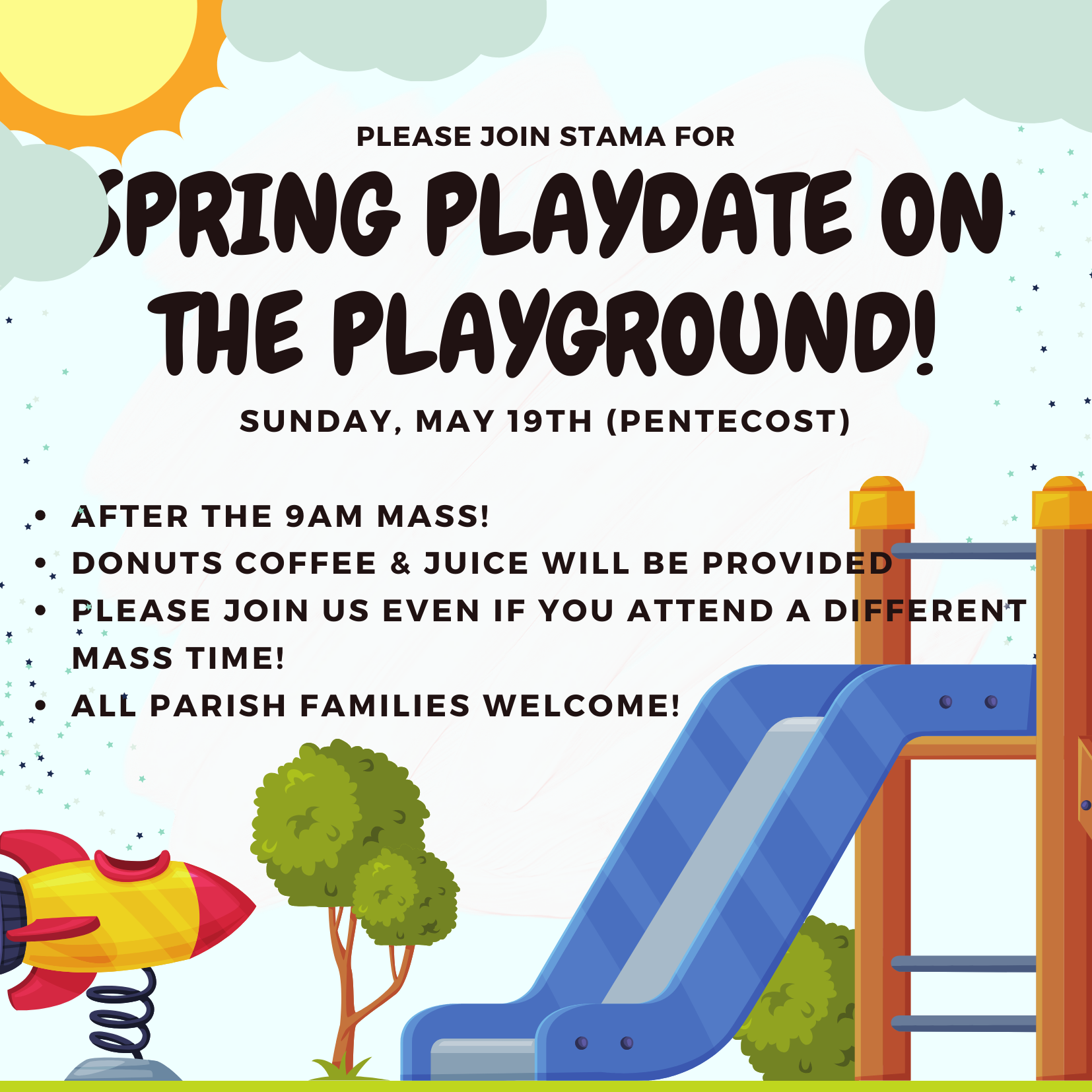 STAMA SPRING PLAYDATE ON THE PLAYGROUND - St. Thomas Aquinas Catholic ...